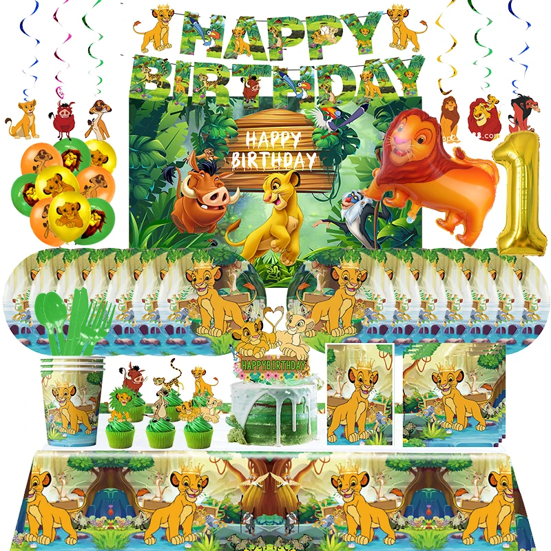 Disney-Simba-Theme-Party-Tableware-Set-for-Kids-Decora-o-de-anivers-rio ...