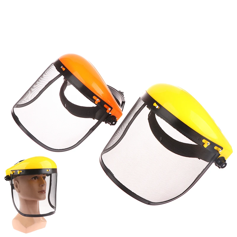Garden-Grass-Trimmer-Safety-Helmet-Hat-With-Full-Face-Mesh-Visor-For ...