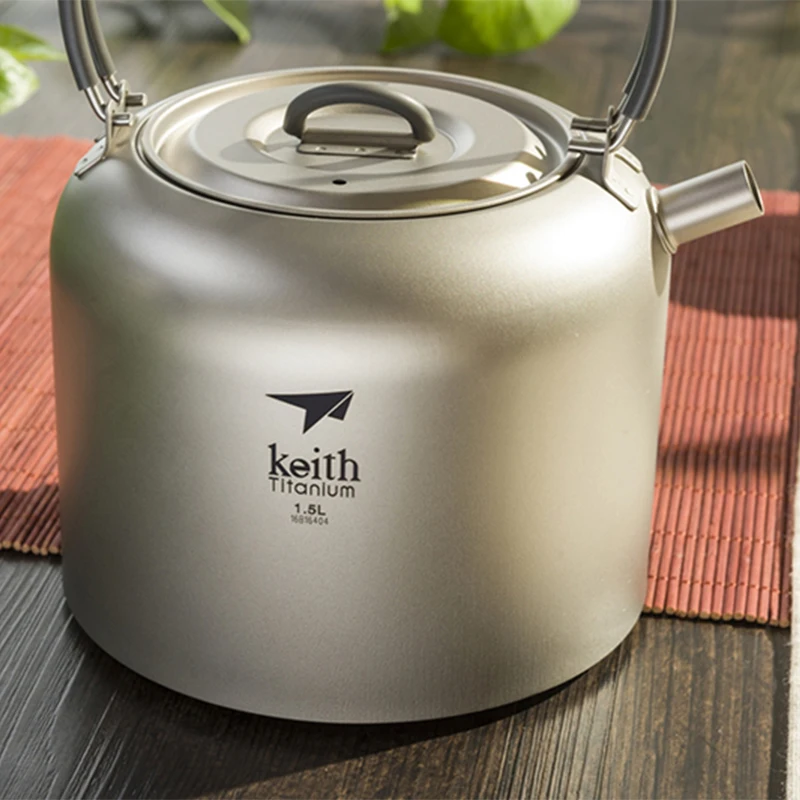 Keith-Camping-Cookware-Titanium-Coffee-Pot-Water-Kettle-1-5L-Outdoor ...