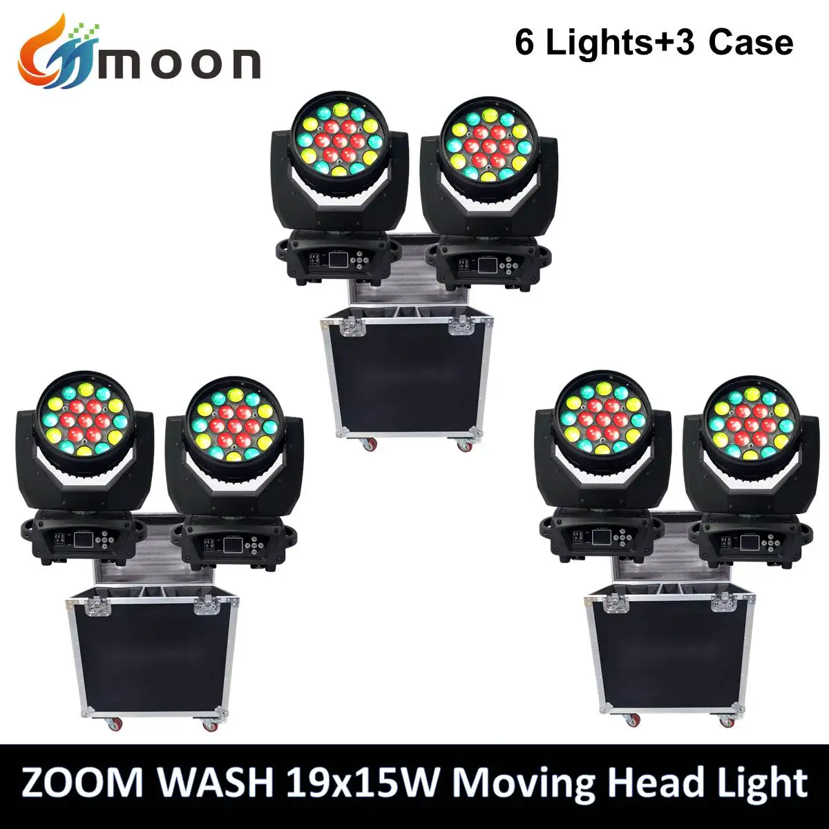 No-Tax-6pcs-Bee-Eye-19x15-Moving-Head-with-flycase-Clay-Paky-Zoom-LED ...