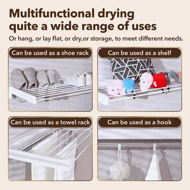 Retractable Clothes Hanger Invisible Wall Mounted Hanger Drying Rack ...