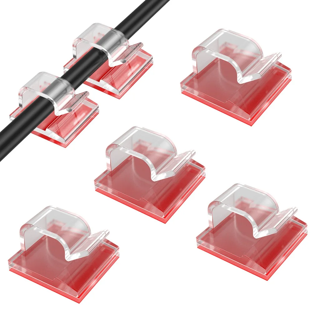 10/20/50PCS Cable Organizer Clips Wire Winder Holder Earphone Mouse ...