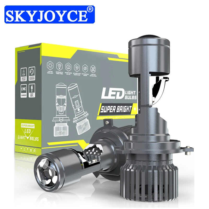 2PCS-SKYJOYCE-130W-H4-LED-Projector-H4-Mini-Lens-Car-Headlight-Bi-LED-Lenses-Automobiles ...