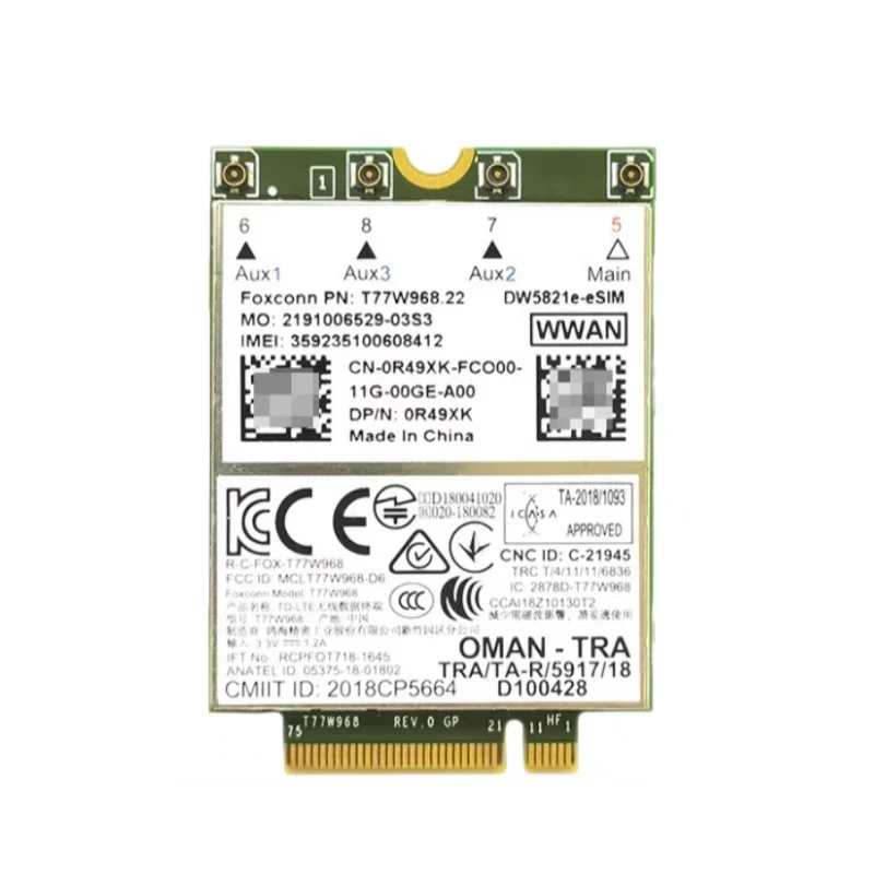 Foxconn-T77W968-DW5821e-eSIM-LTE-Cat16-M-2-m-dulo-4G-tarjeta-WWAN-para ...