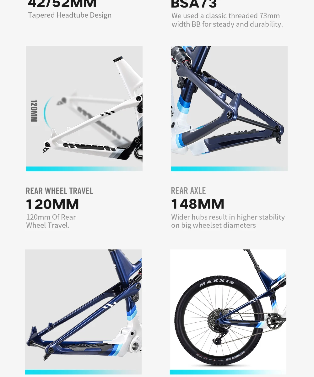 LEXON FLYER Full Suspension Carbon MTB Frames 29er 15.5/17.5/19/21 ...