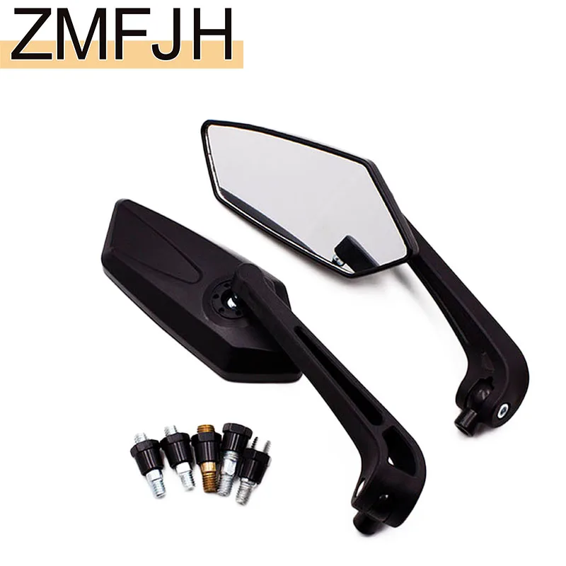 Motorcycle-Handlebar-Rearview-Mirror-Black-ABS-Plastic-Rotatable-Side ...