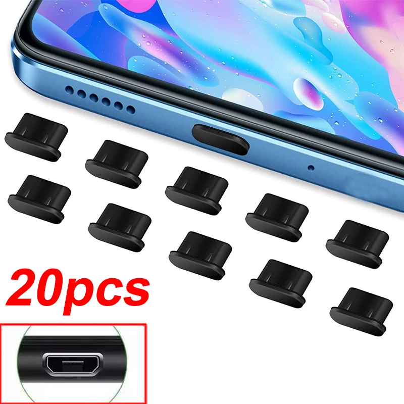 20pcs-Micro-USB-Dust-Plug-Silicone-Universal-Android-Charging-Port-Dust ...