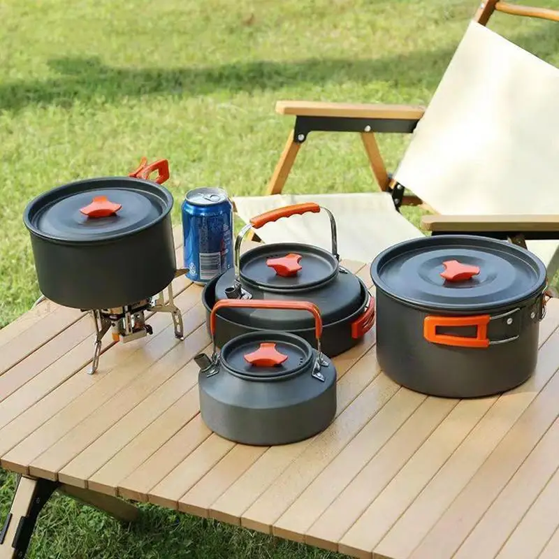 Camping-Tableware-Outdoor-Cookware-Set-Pots-Tourist-Dishes-Bowl-Food ...