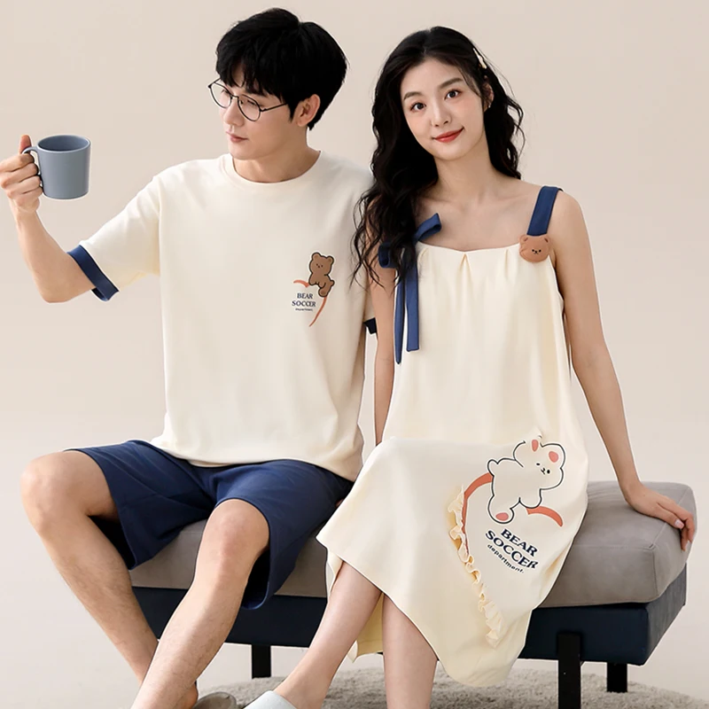 Couple-Pajama-Set-Summer-Cute-Cartoon-Pyjamas-Men-Sleeveless-Pijamas ...