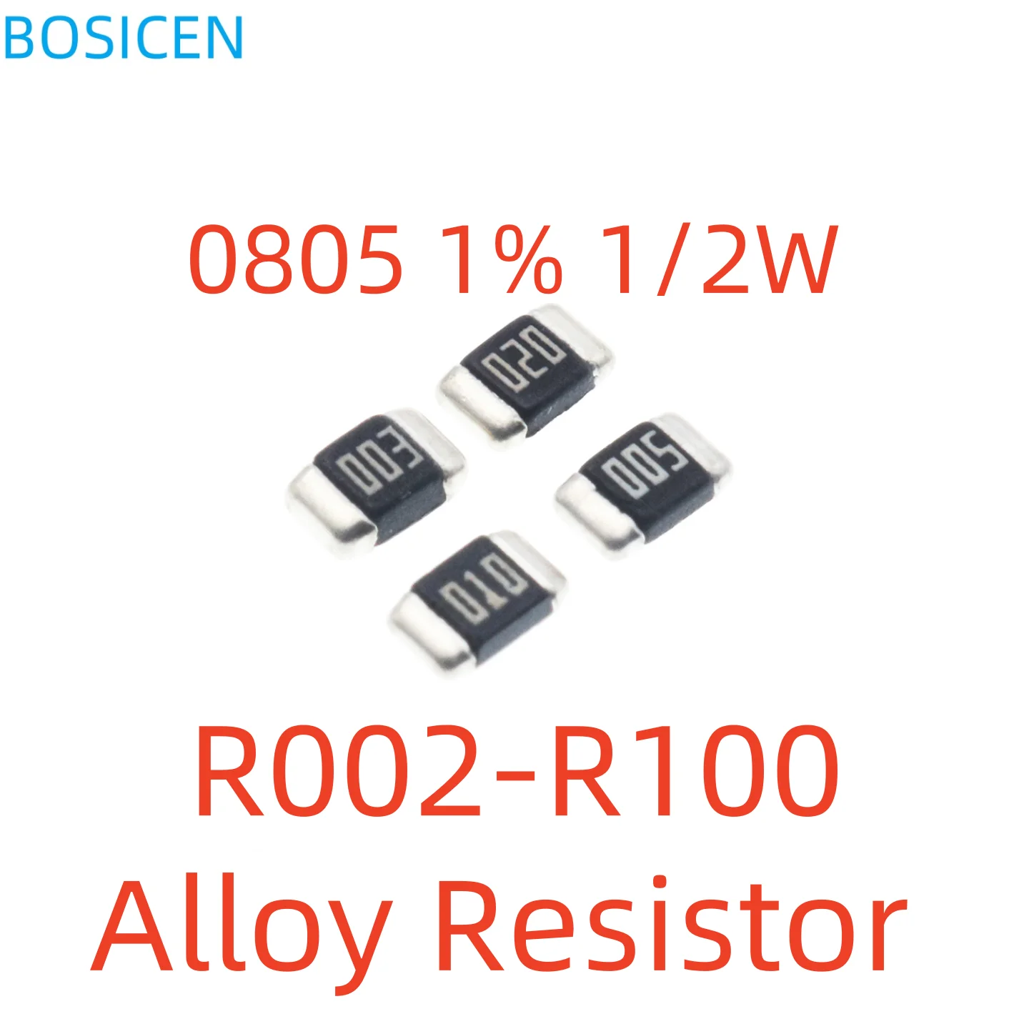 10PCS-0805-SMD-Alloy-Resistor-1-2W-1-R005-R008-R010-R011-R017-R020-R050 ...