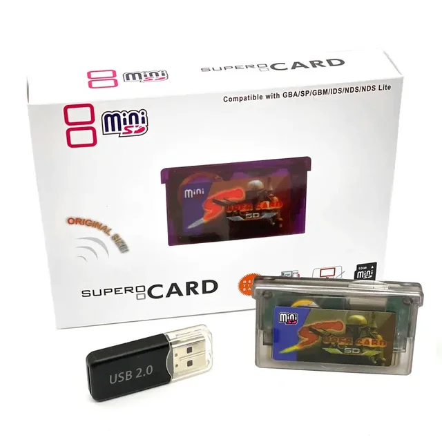 For Supercard Mini SD Card Micro SD Card Adapter GB GBA SP GBM IDS NDS ...