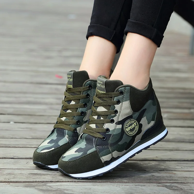 TaoBo-Women-Camouflage-6-5cm-Heel-Height-Increase-Casual-Shoes-Size-34 ...