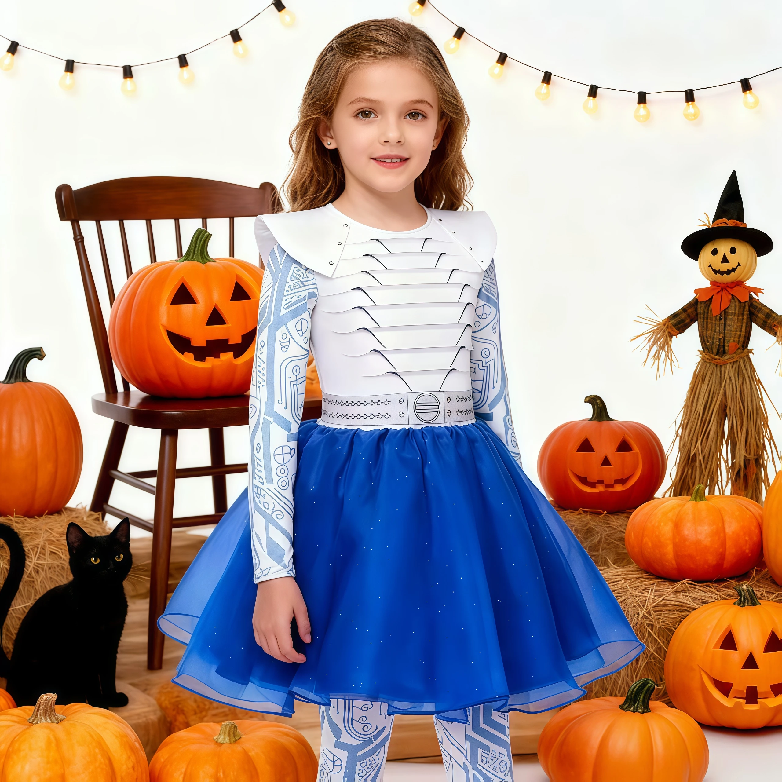 Zombies Addison Alien Kids Clothes Girls Cheerleader Blue Dress For ...
