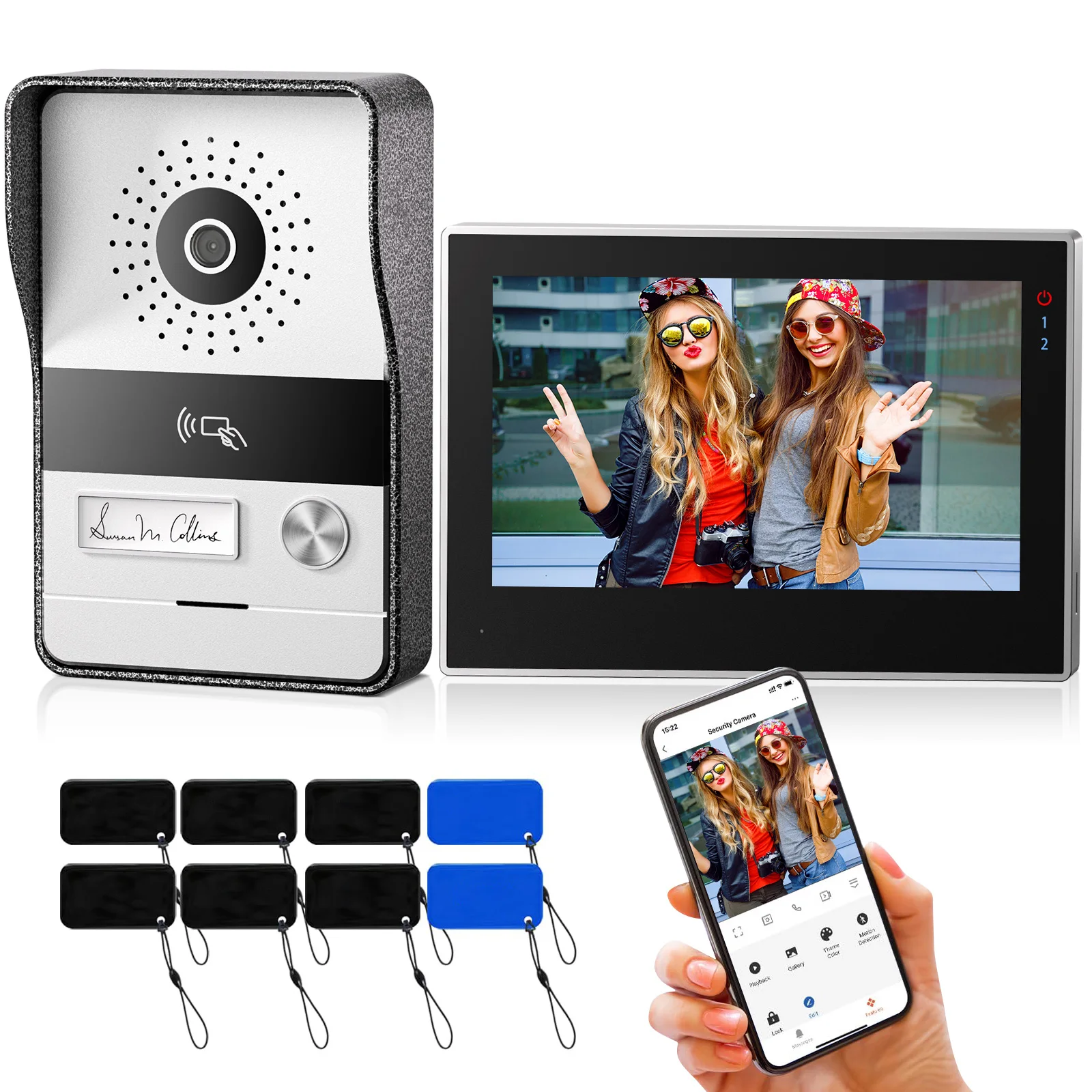 2-wire-TMEZON-WiFi-Video-Doorphone-Doorbell-Intercom-7-Inch-1080P ...