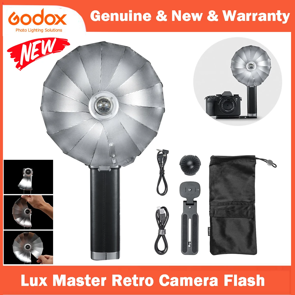 Godox-Lux-Master-Retro-Camera-Flash-Bateria-de-L-tio-Embutida-At-460 ...