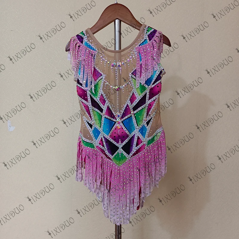 Rhythmic Gymnastics Leotards Handmade High Elasticity Sleeveless Women ...