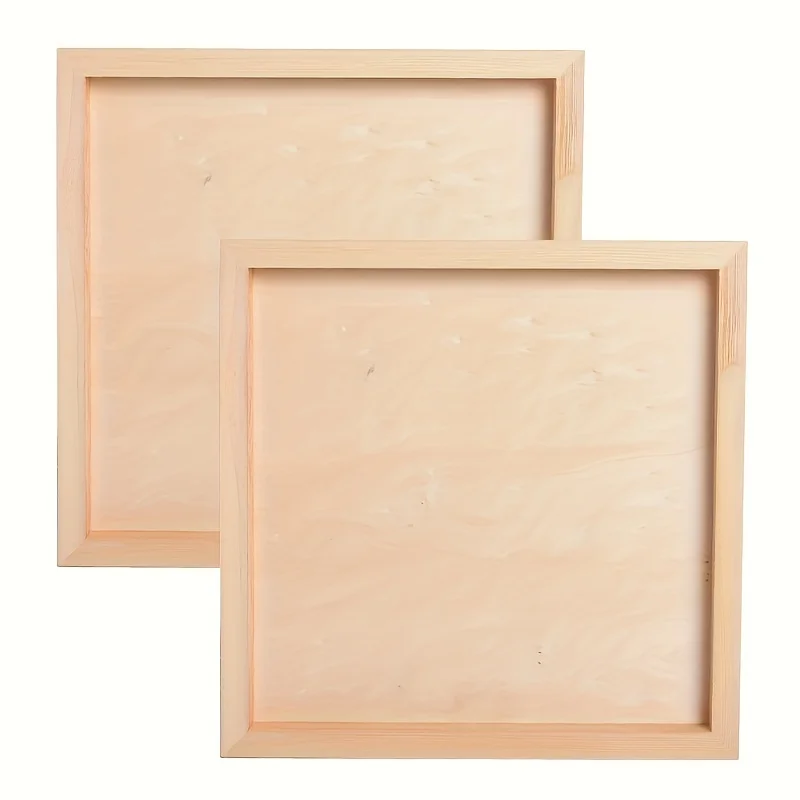 2pcs-12x12inch-Wooden-Board-Square-Wooden-Board-Clay-Picture-Frame ...