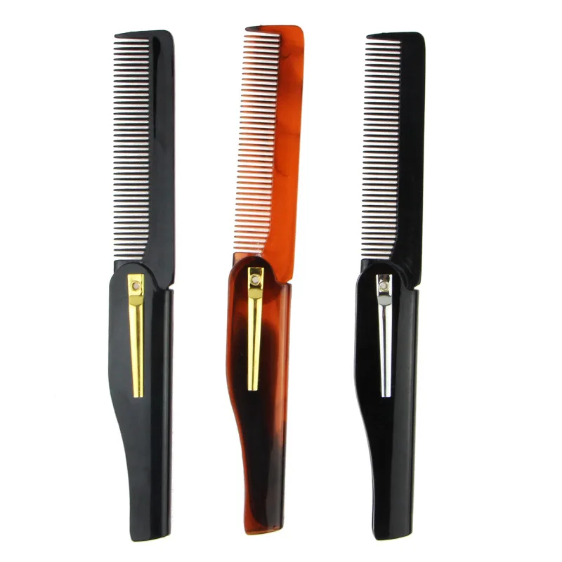 3-ColorsFoldable-Hair-Comb-Pocket-Clip-Hair-Moustache-Beard-Comb-Hair ...