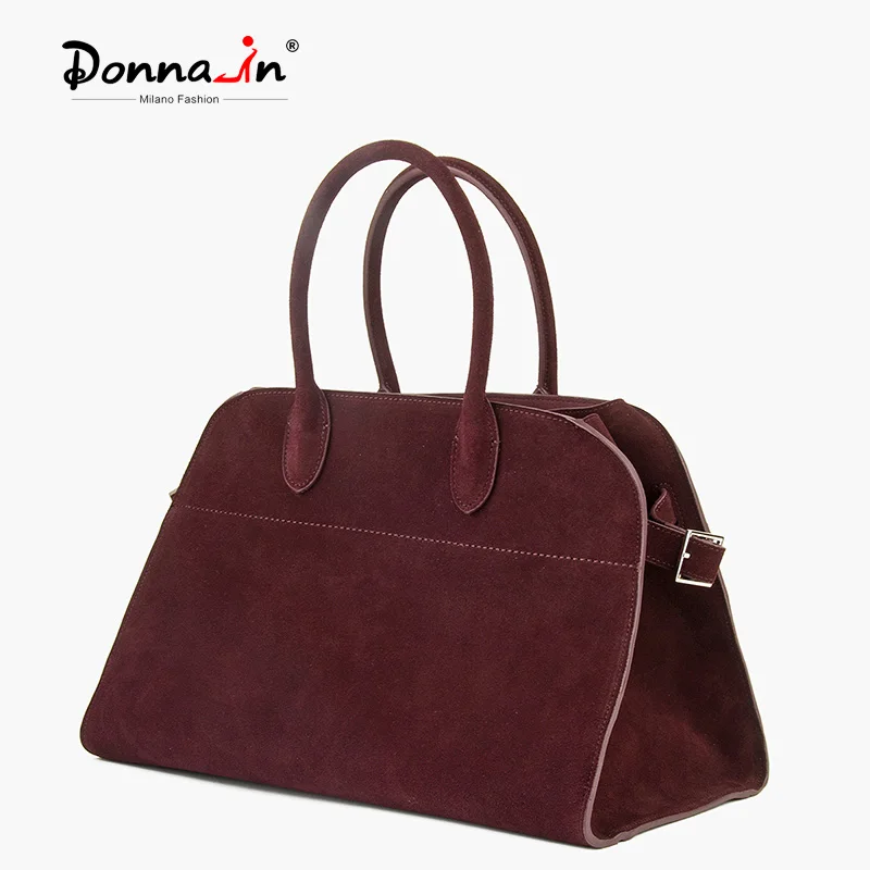 Donna-in Cow Suede Large Handbag Genuine Leather Casual Top Handle Tote ...
