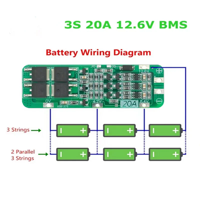 3S-20A-Li-ion-Lithium-Battery-18650-Charger-PCB-BMS-Protection-Board-12 ...