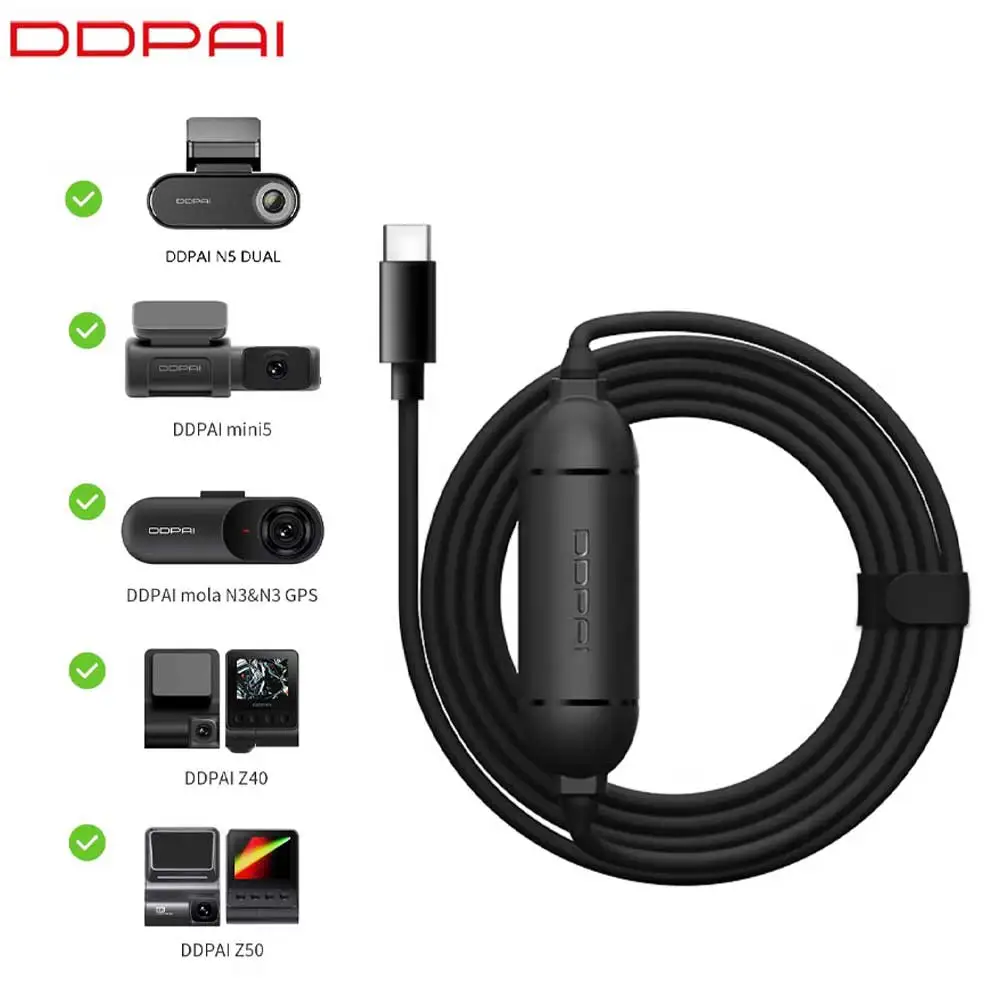 DDPAI 12/24V Type-C USB Car Charger Hard Wire Hardwire Kit for DDPAI ...