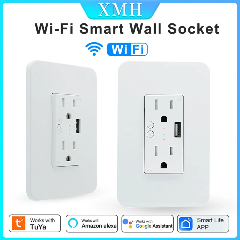 16A-Tuya-Wifi-Smart-Wall-Socket-Double-US-Plug-Outlet-with-USB-Charging ...