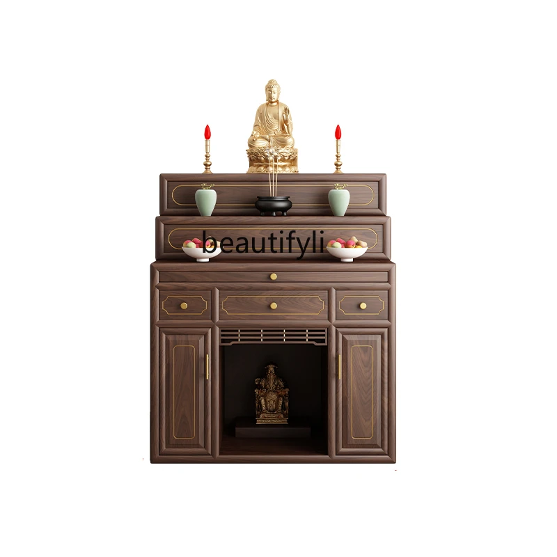 New Chinese Style Simple Solid Wood Prayer Altar Table Table Guanyin ...