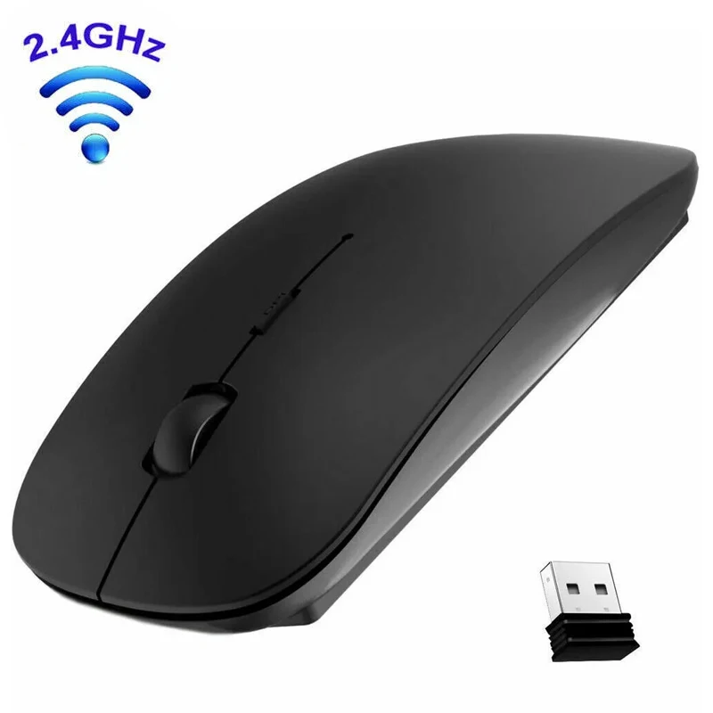 Mouse-de-design-ergon-mico-sem-fio-fino-Mouse-ptico-de-2-4-GHz-1600DPI ...