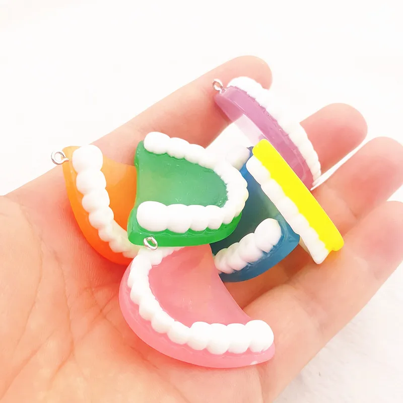 6pcs-30-46mm-Resin-Teeth-Charm-False-Tooth-Drop-Charms-Fit-Keychain ...