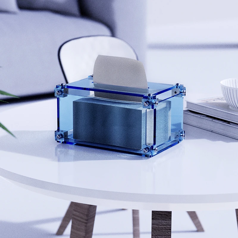 Creative Acrylic Tissue Box Smooth-Pull Napkin Holder Luxury Tabletop ...