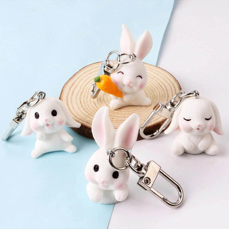 Cute Rabbit Animal Pendant Keychain Keyring for Women Men Kids Friend ...