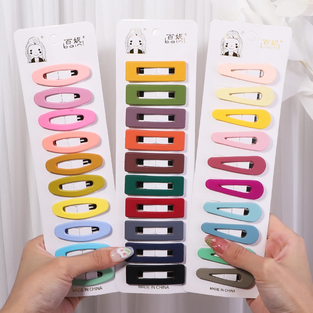 10Pcs-set-Korean-Women-Simple-Colorful-Square-Waterdrop-Shape-Hair ...