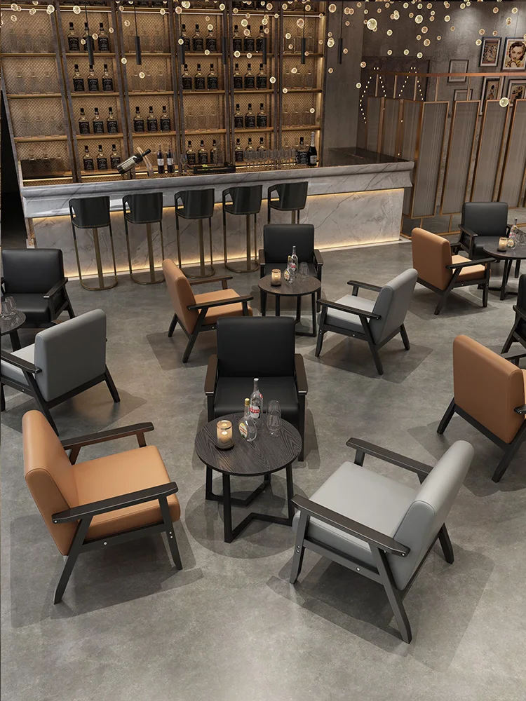 Commercial-furniture-solid-wood-bar-booth-coffee-shop-table-and-chair ...