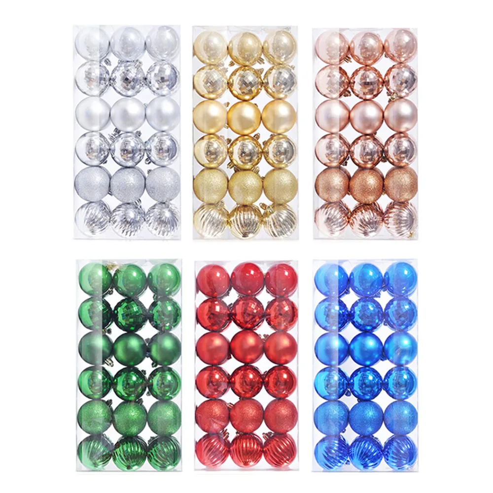 36Pcs-3Cm-Merry-Christmas-Plastic-Ball-Red-Gold-Silver-Color-Plastic ...