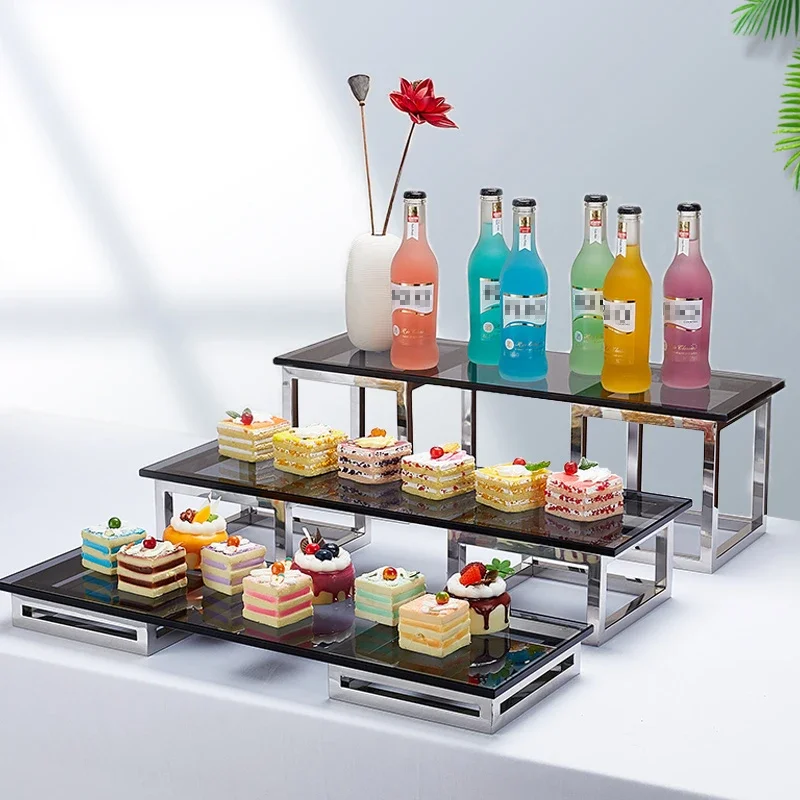 Stainless-steel-buffet-display-rack-Table-at-the-buffet-Tea-break-cake ...