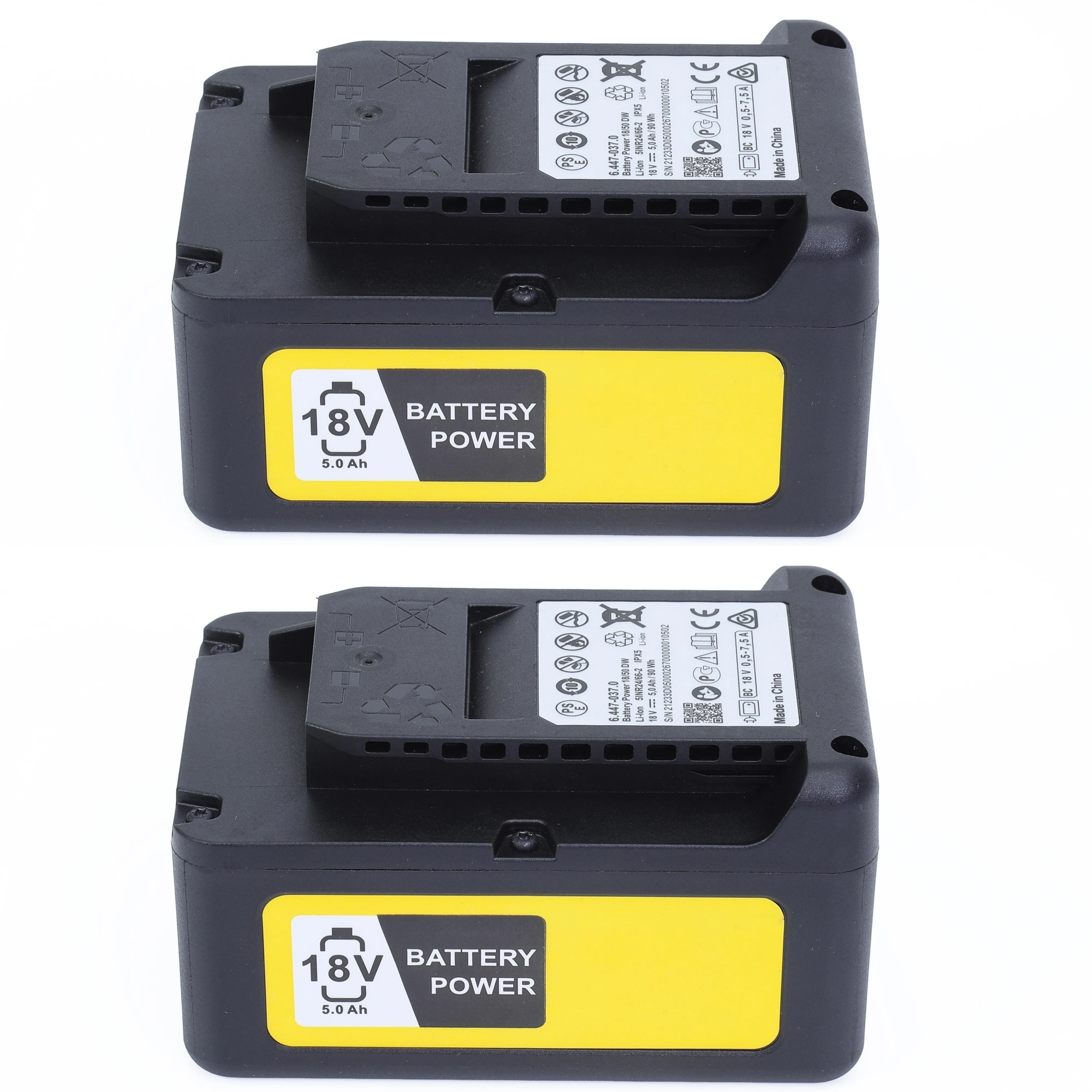 2-pacotes-de-substitui-o-de-bateria-de-on-de-l-tio-18V-5Ah-para ...