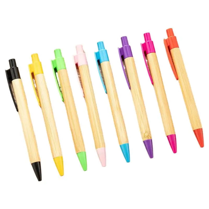 8PCS Environmentally friendly natural Bamboo ballpoint Pen Press Pen ...