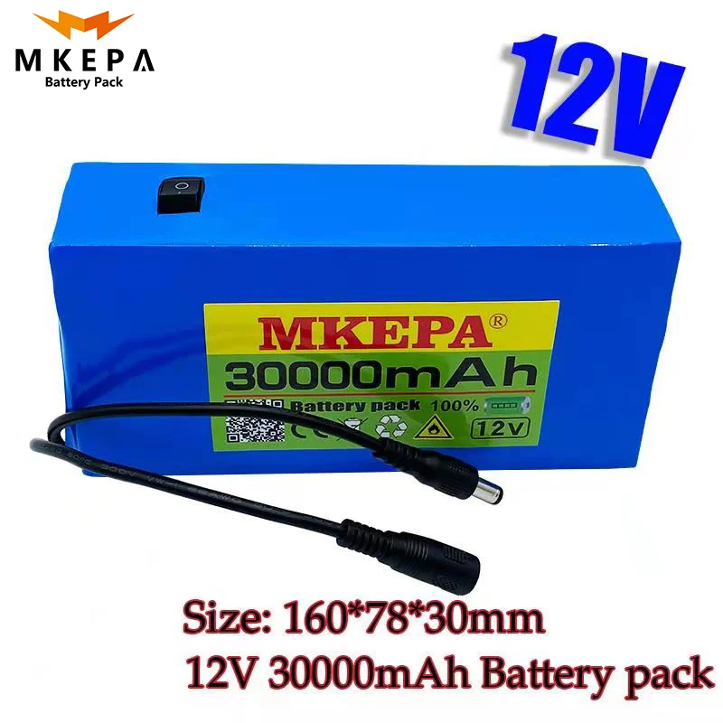 100% 휴대용 리튬 이온 배터리 팩, DC 12.6V 30Ah 배터리, 12V 30000mAh, 신제품| | - AliExpress