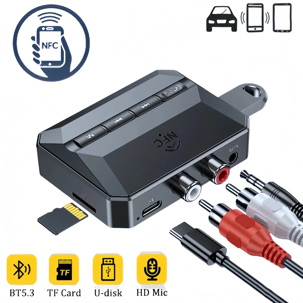 NFC-Bluetooth-5-3-Audio-Receiver-3-5mm-AUX-RCA-USB-U-Disk-TF-HIFI ...
