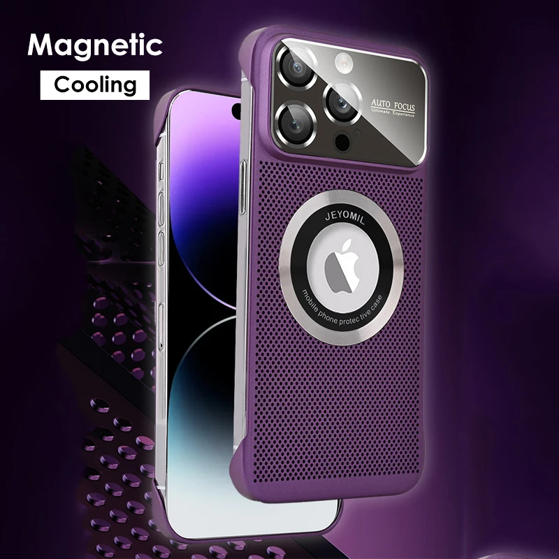 Luxury-Magnetic-Cooling-Rimless-Phone-Case-For-iPhone-14-13-12-Pro-Max ...