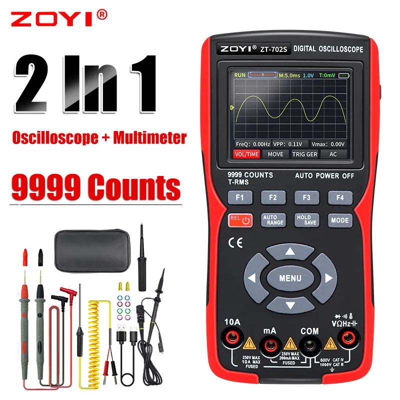 ZOYI ZT702S Digital Multimeter Auto True RMS Tranistor Probe Multimetro ...