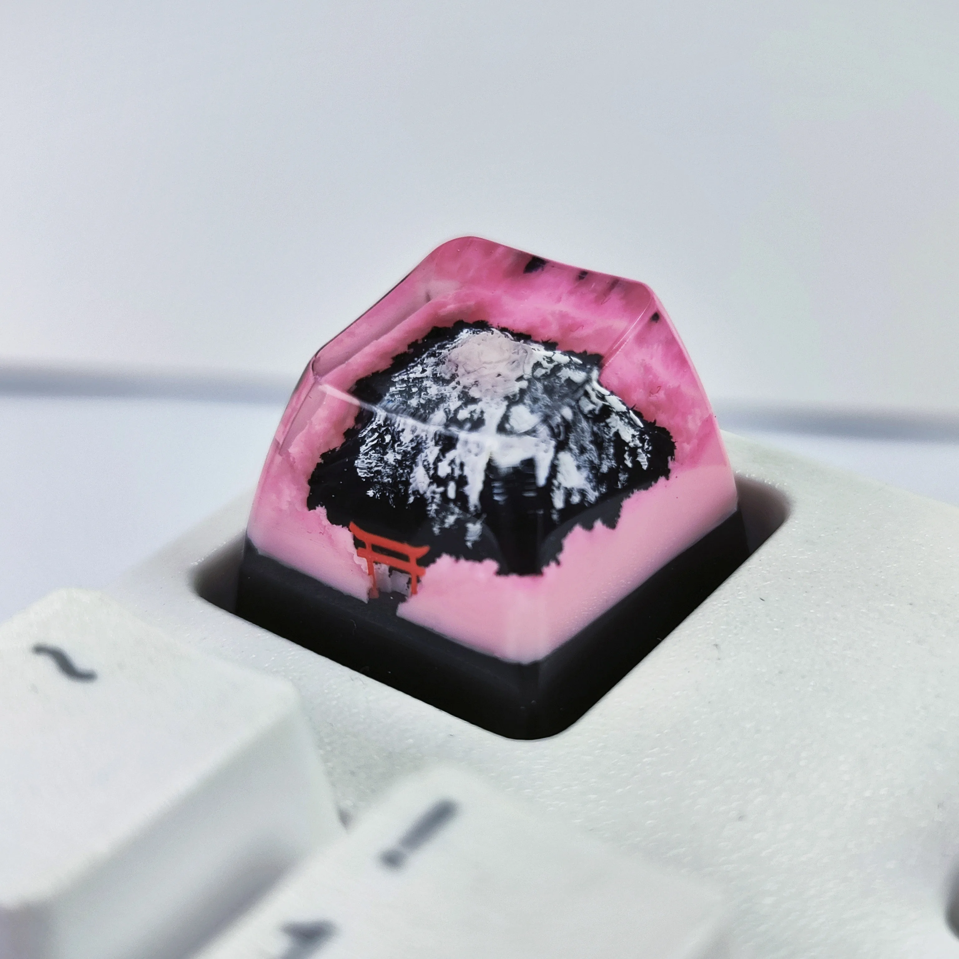 Japanese-Anime-Mount-Fuji-with-Torii-Sakura-Snow-Mountain-Handmade-RGB ...