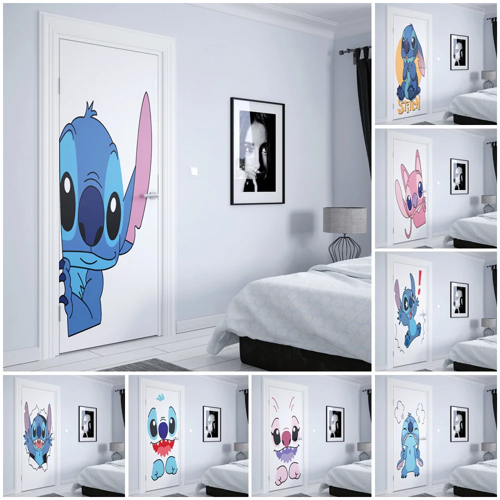 Disney-pegatina-de-Lilo-Stitch-para-puerta-arte-de-pared-n-rdico ...