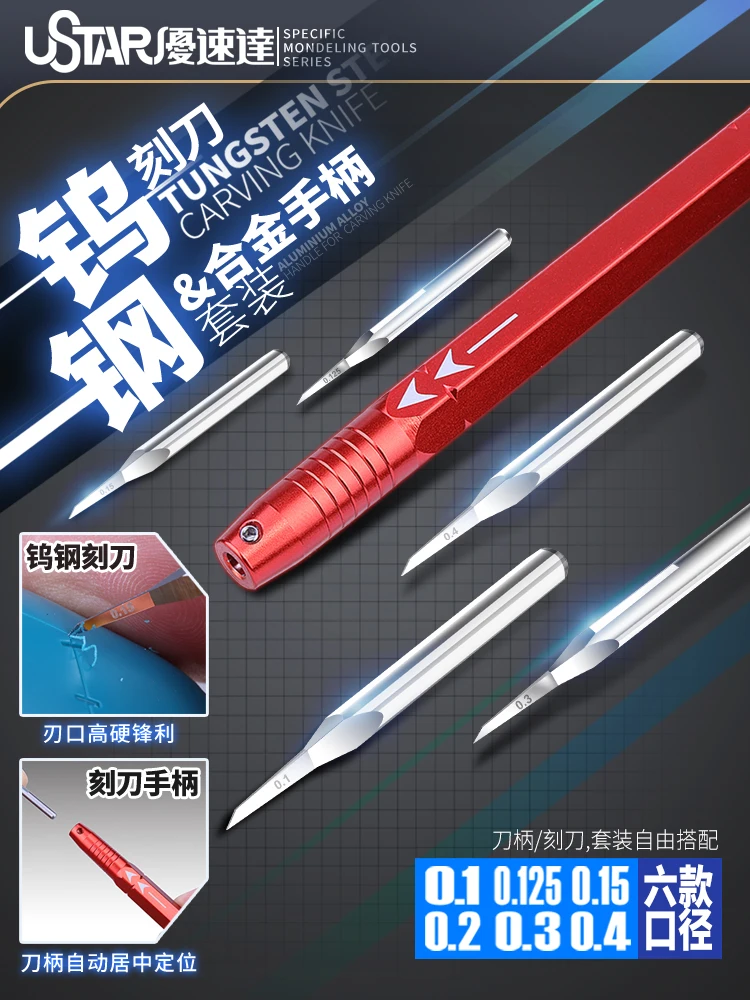 Ustar-UA90950-Tungsten-Steel-Cutter-Knife-Alloy-Handle-Set-For-Gundam ...