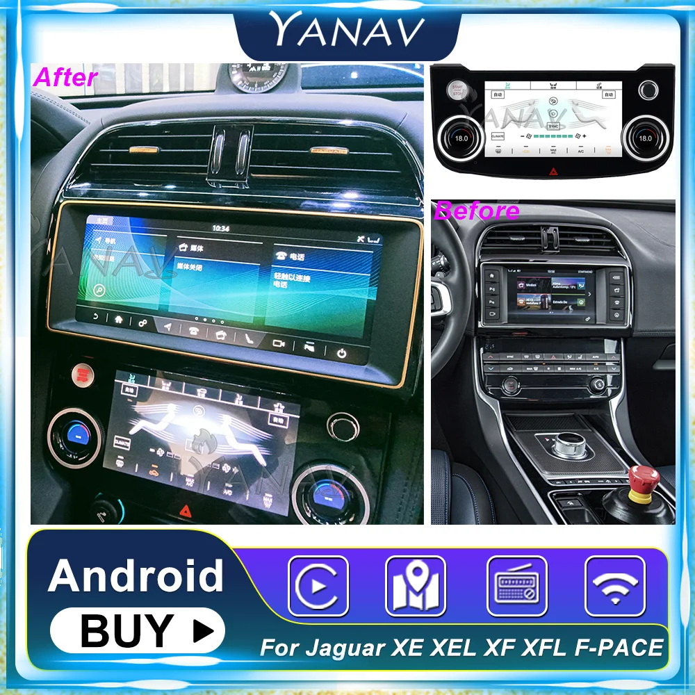AC Screen For Jaguar XE XEL XF XFL F PACE 2015 2019 LCD Climate Control Air Conditioner Touch ...