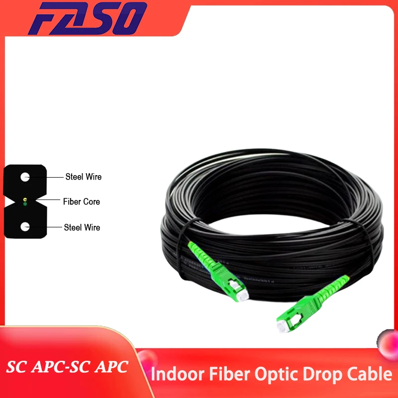 100M SCAPC G657A1 Indoor Single Mode Fiber Patch Cord FTTH Drop Cable ...
