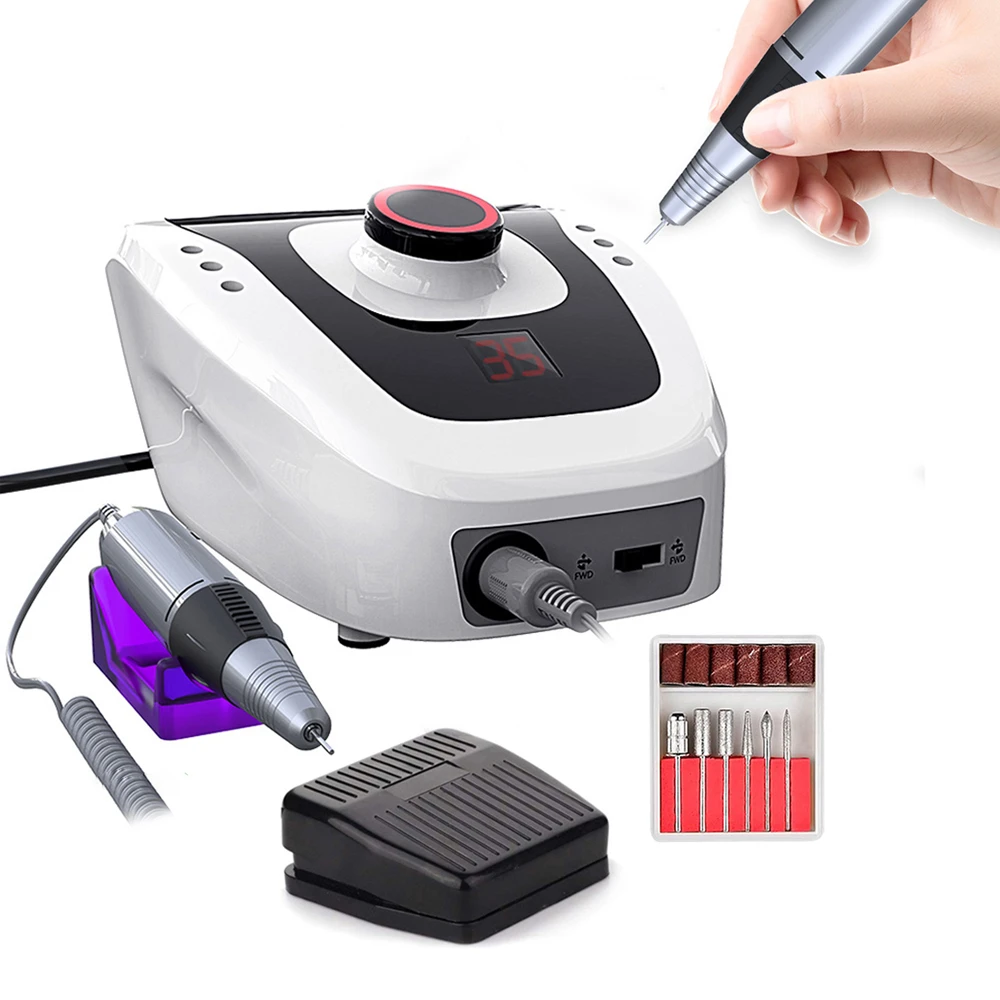 35000/20000 Rpm Pro Electric Nail Drill Machine Apparatus For Manicure ...