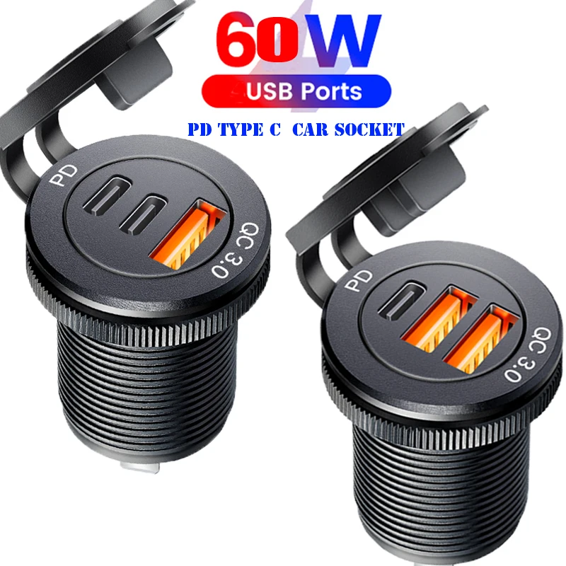 Tomada-usb-3-0-tomada-usb-60w-tipo-c-tomada-adaptador-de-carregamento-r ...