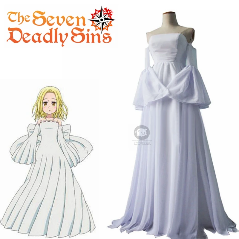 Hot Anime The Seven Deadly Sins Elaine Cosplay Costume Party Lolita ...