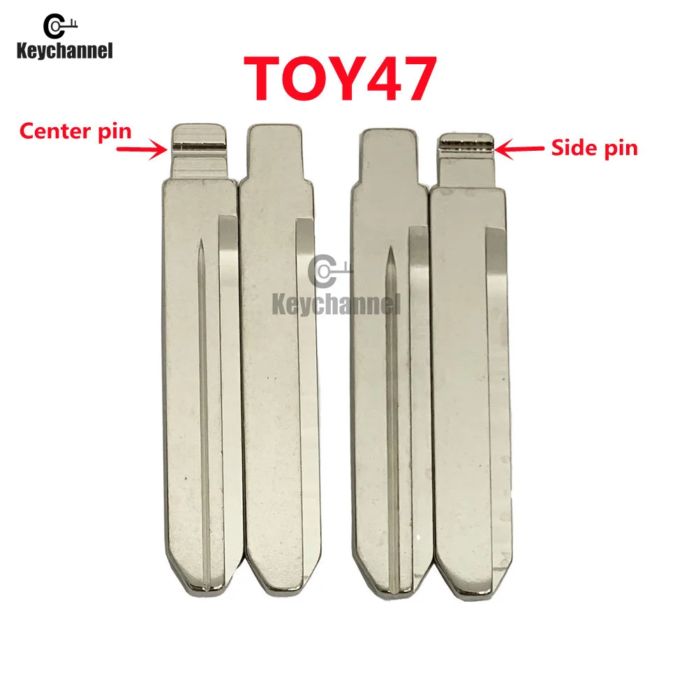 Keychannel 10PCS/LOT Car Key Blade TOY47 Center Side Pin Blank for ...